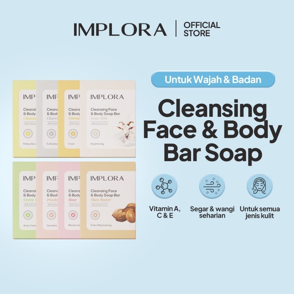Jual Implora Cleansing Face & Body Bar Soap - Sabun Wajah Badan ...