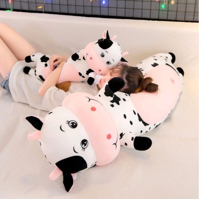 Jual Boneka Guling Sapi 80cm Bahan Plush Import Guling Boneka Sapi 80cm ...