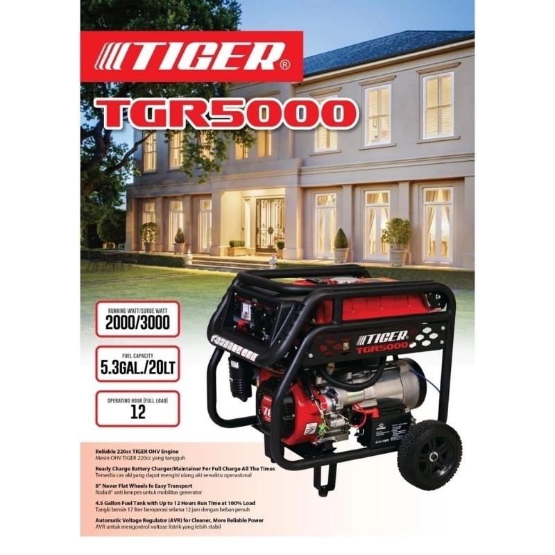 Jual GENSET TIGER TGR5000 3000 Watt / Power Generator 3000 Watt 4 Tak ...