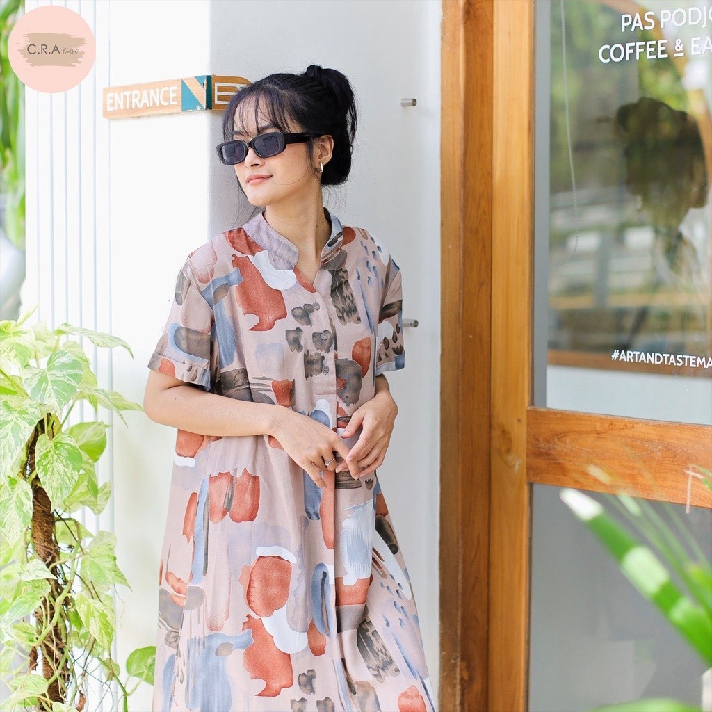 Jual CRA OUTFIT - Dress Daster Rayon Premium Kekinian Busui Friendly ...