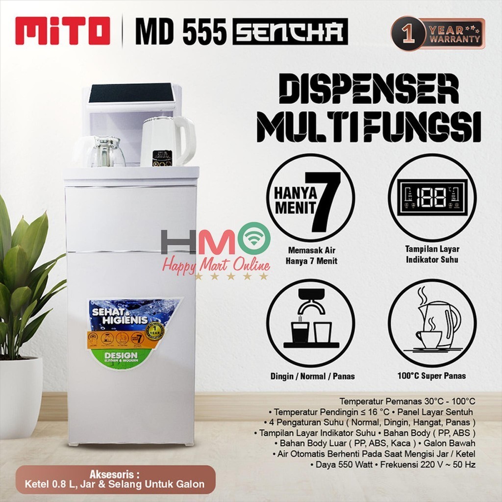 Jual Mito Dispenser Galon Bawah Multifungsi Mito MD 555 Sencha Dengan ...