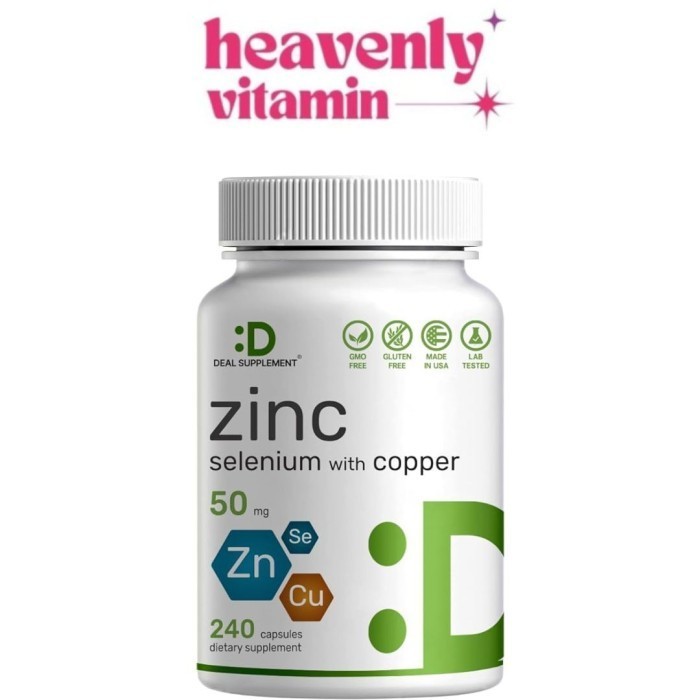 Jual Deal Supplement Zinc with Selenium Copper 50 mg - 240 Capsules ...