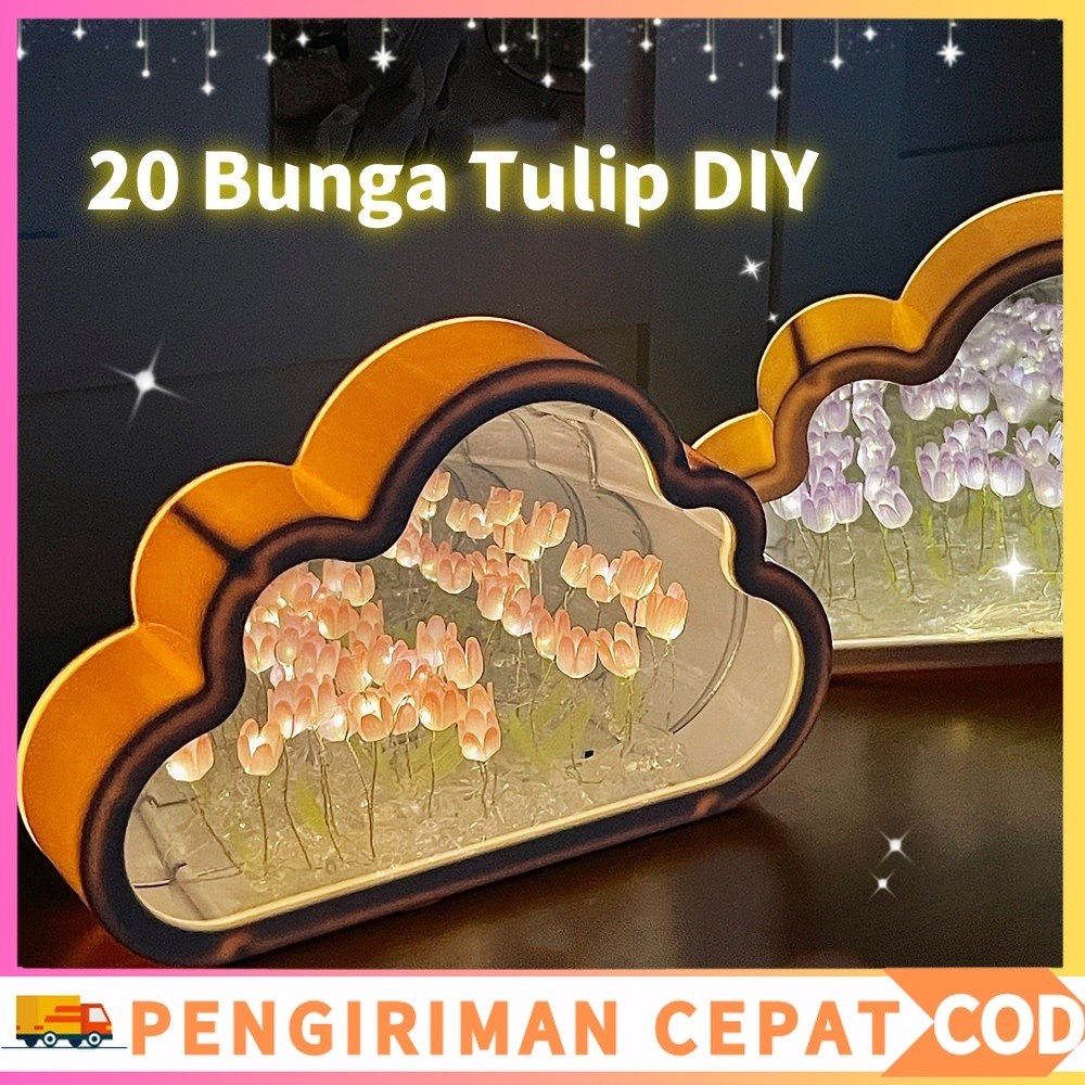 Jual 【COD】20 Bunga Tulip Lampu/DIY Cloud Tulip Bunga Lampu/Lampu Malam ...