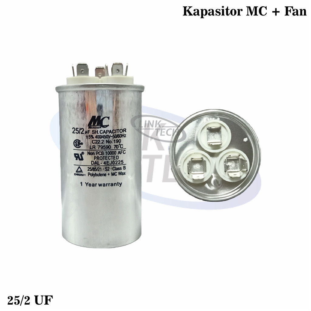 Jual Kapasitor AC / Capasitor AC merk MC 25 uf Micro + 2 uf fan / 25+2 uf | Shopee Indonesia