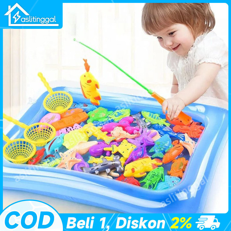 Jual Mainan Anak Set Kolam Pancingan Ikan Tanpa Dus/Box | Shopee Indonesia