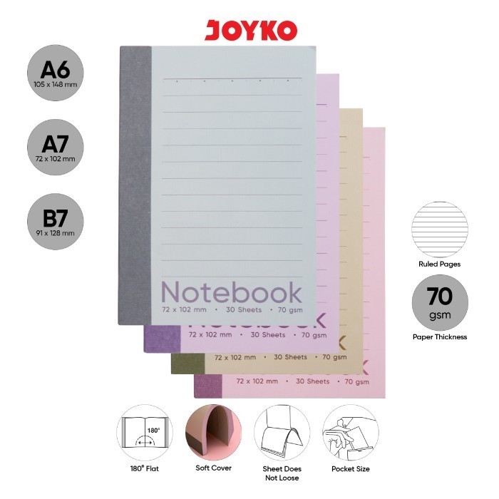 Jual Buku Tulis Catatan Bergaris Ruled Notebook Joyko NB-733 | Shopee ...
