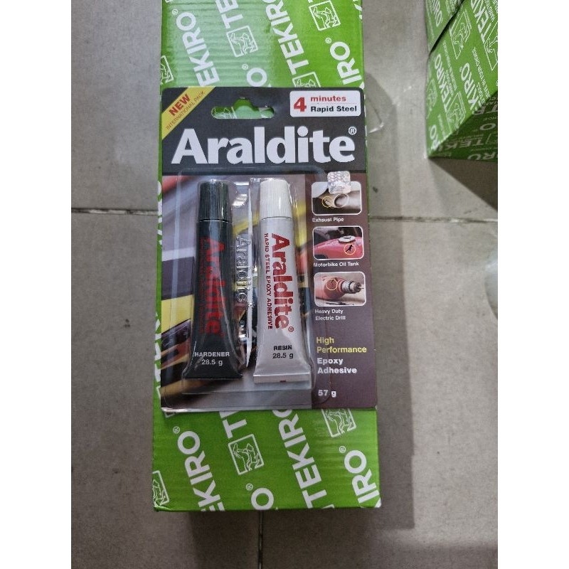 Jual Lem Araldite Hitam Lem Besi Lem Epoxy 2 Komponen 4 Menit Rapid ...