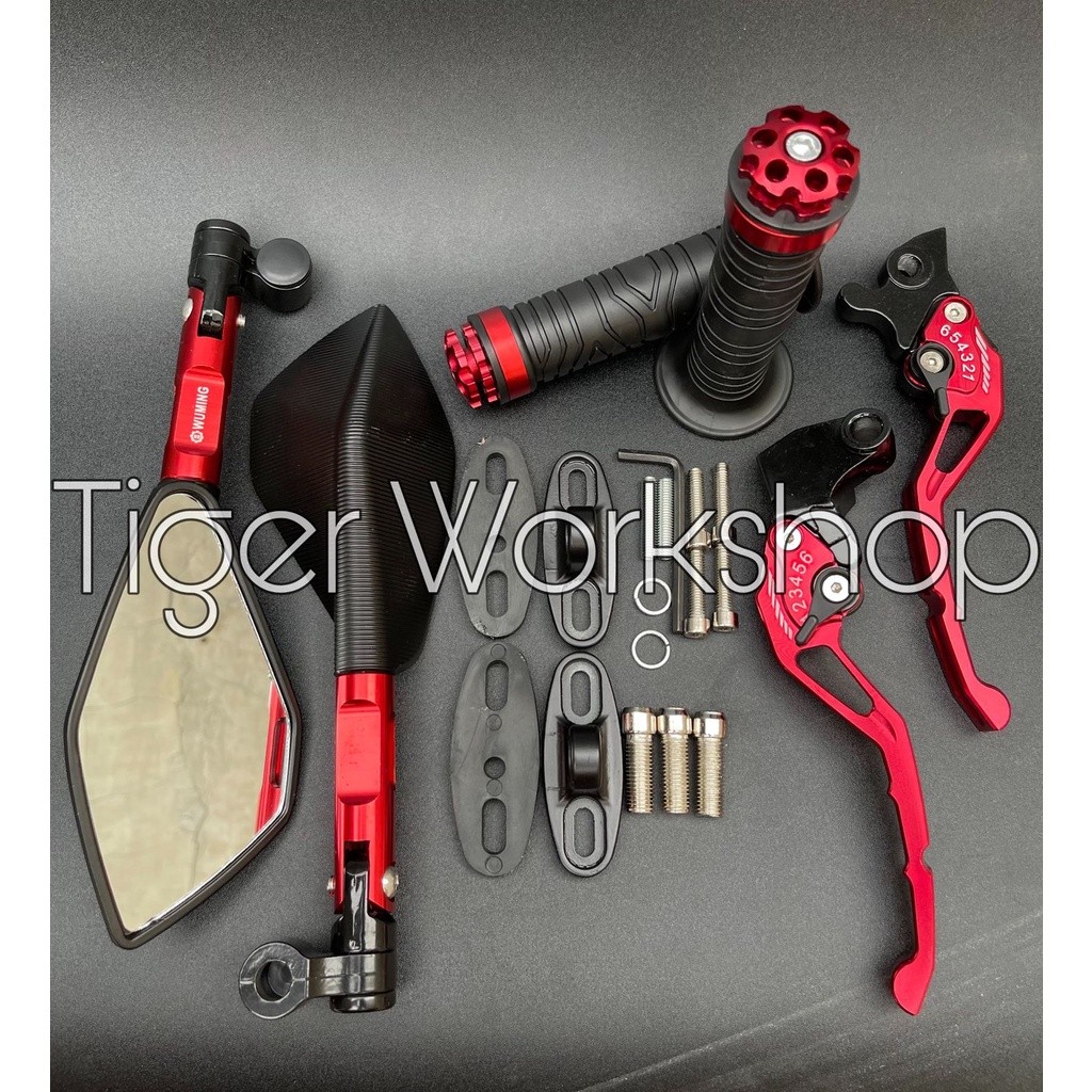 Jual Aksesories Motor Paketan 3in1 Spion V2 Handgrip Jalu CNC Dan ...
