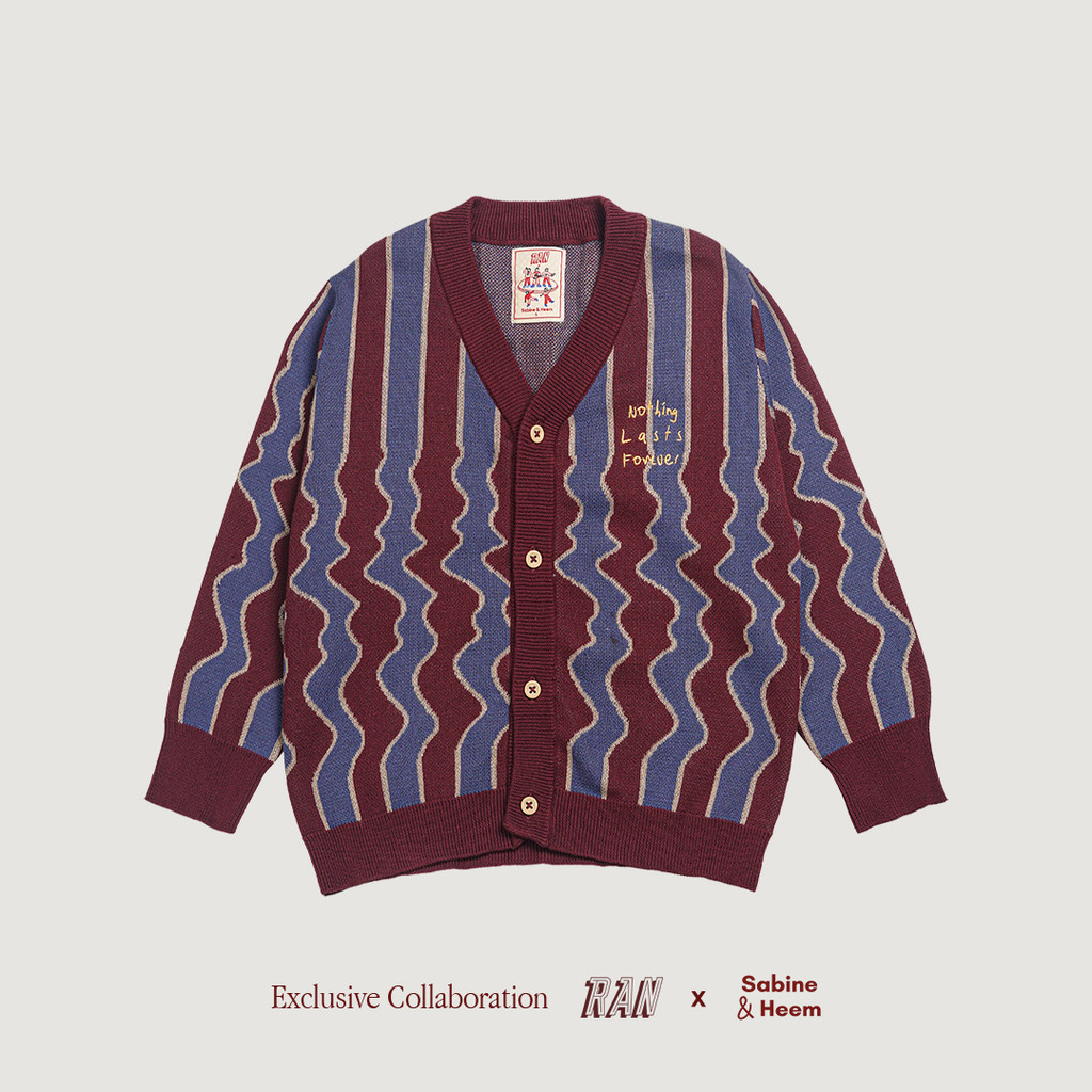 Jual RAN X SABINE AND HEEM - Soundwave Knitted V Neck Cardigan ...