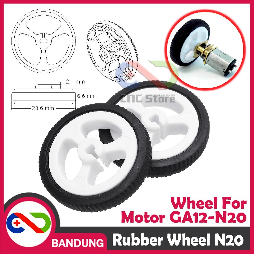 Jual RODA RUBBER WHEEL MOTOR GA12-N20 N20 | Shopee Indonesia