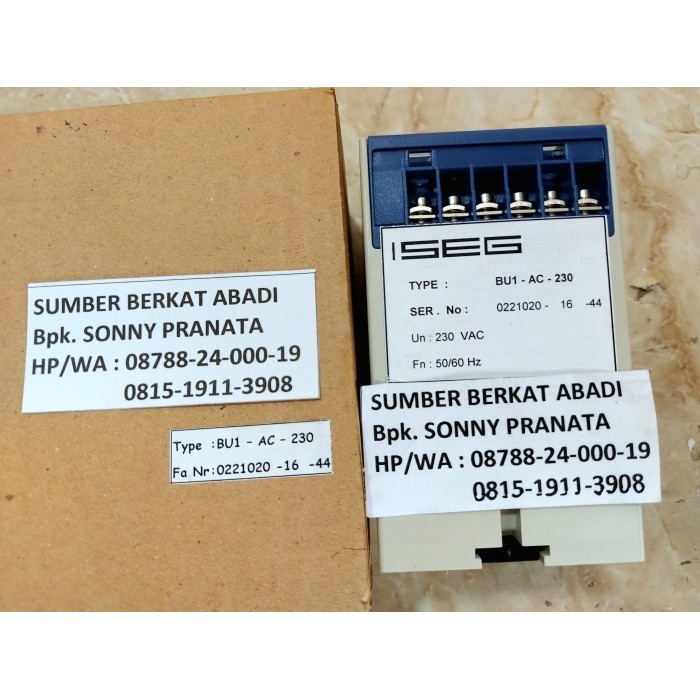 Jual Protection Relay SEG BU1-AC-230V SEG BU1AC230V - BERGARANSI 3 ...