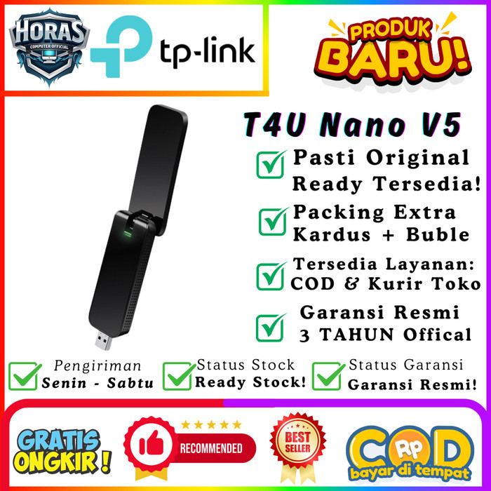Jual TP-Link Archer T4U V5 AC1300 Dual Band MU-MIMO Wi-Fi 6 USB Adapter ...