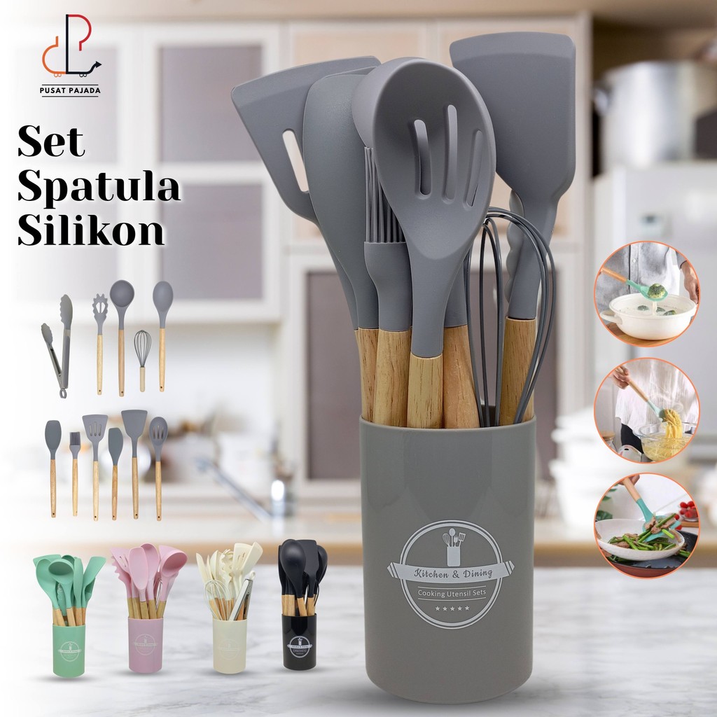Jual Spatula Silikon 12in1 Sepatula Peralatan Dapur Masak Sutil Cooking ...