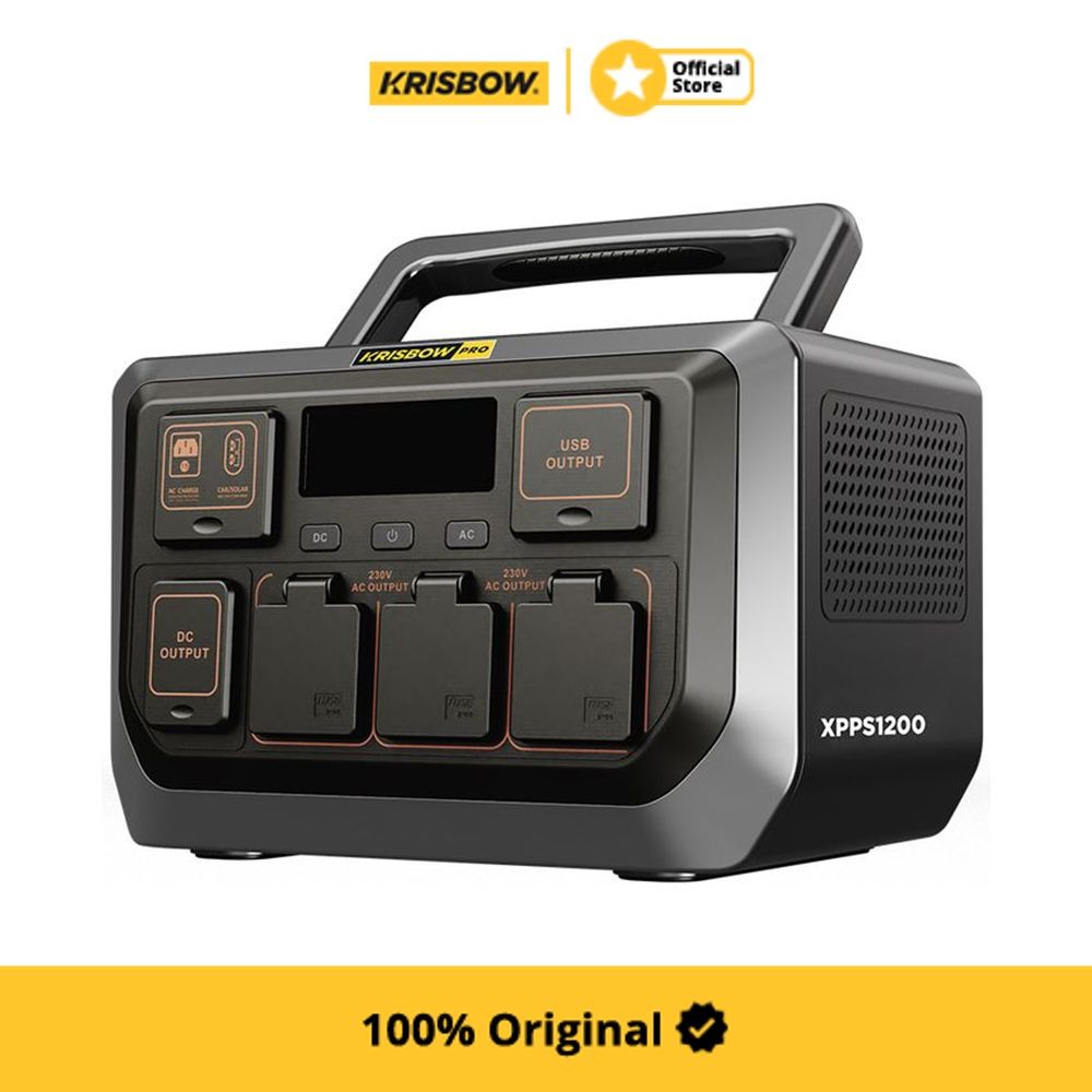 Jual Krisbow Power Station Baterai Portable 1200 watt Xpps1200 - Hitam ...