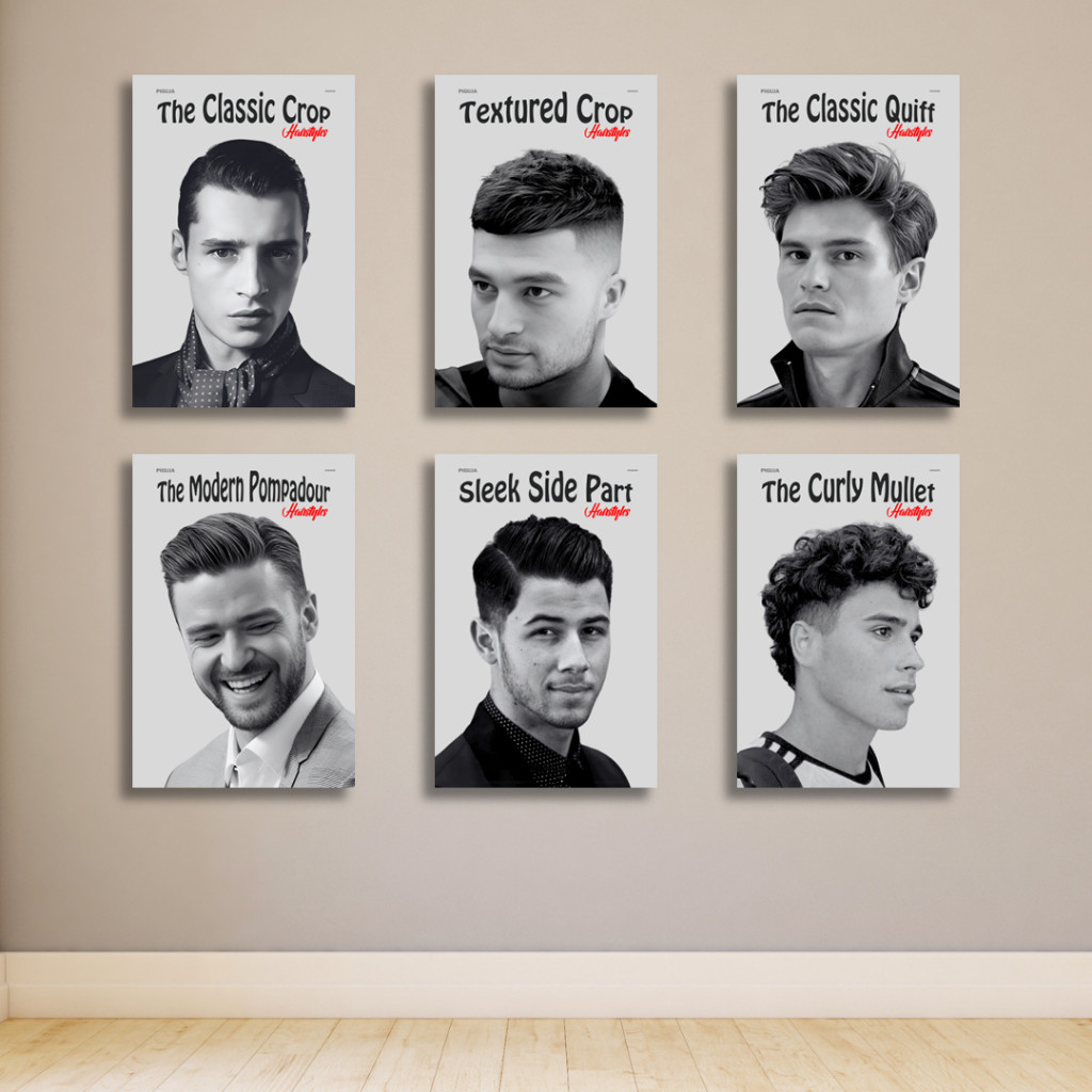 Jual HIASAN DINDING DEKORASI BARBERSHOP STYLE RAMBUT PRIA MODEL POTONG ...