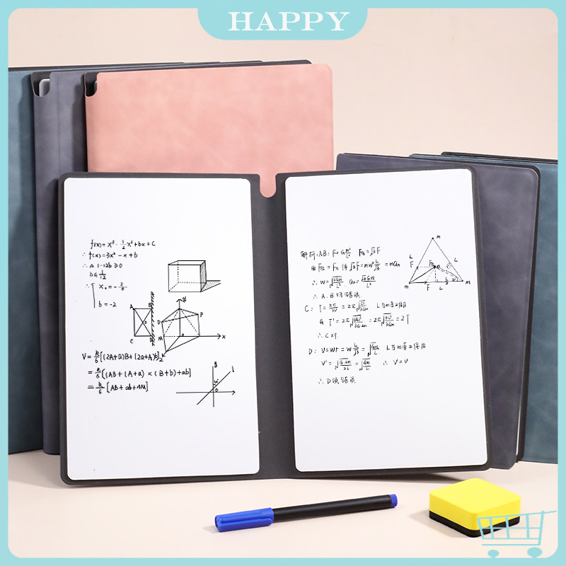 Jual Papan Tulis Portable A5 Whiteboard Notebook PU Leather with Pen ...