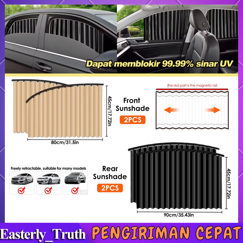 Jual Tirai Jendela Mobil 4set Gorden Mobil Kaca Samping Magnet Premium ...