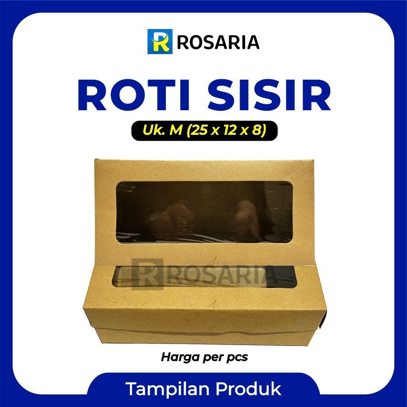 Jual [ 10 pcs ] KOTAK ROTI SISIR M Uk 25x12x8 cm Coklat Kaca Box cake ...