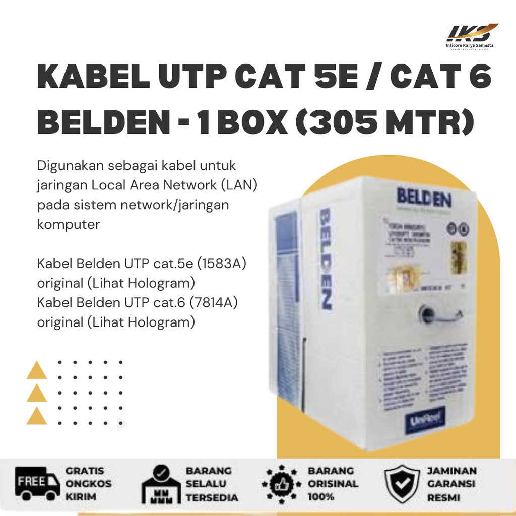 Jual Belden Kabel UTP CAT 5e / CAT 6 -- 1 BOX (305 meter) | Shopee ...