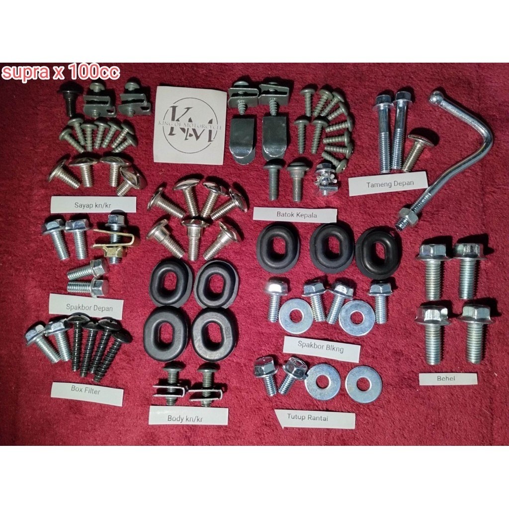 Jual Baut Motor COD BAUT BODY LENGKAP HONDA SUPRA X 100CC-BAUT BODY ...