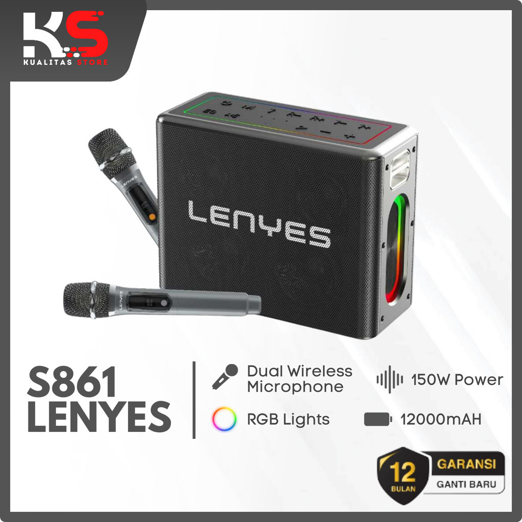 Jual LENYES KARAOKE SPEAKER BLUETOOTH RGB V5.0 150WATT WITH DUAL ...