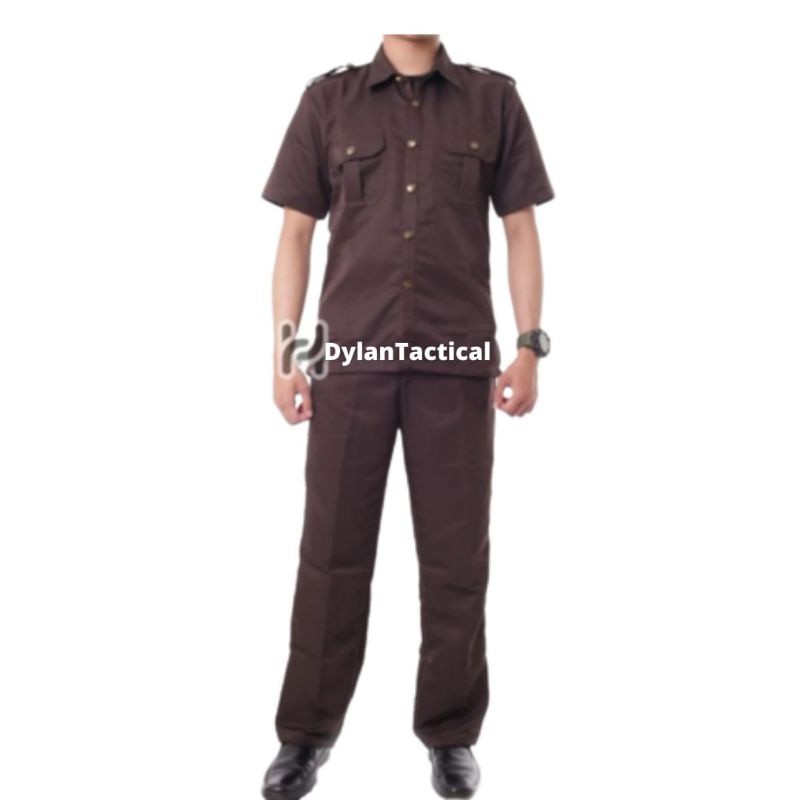 Jual Setelan Safari Hitam Pria | Seragam Resmi Satpam, Supir, Security ...
