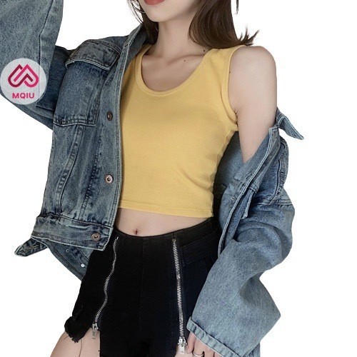 Jual MQIU - Tank top atasan polos wanita rib premium korea kekinian ...