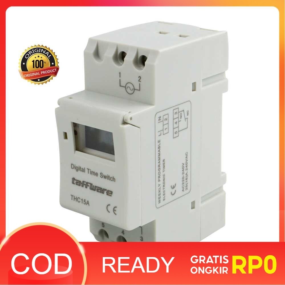 Jual Taffware Mcb Timer Programmable Switch Relay 16a 220v 2000w