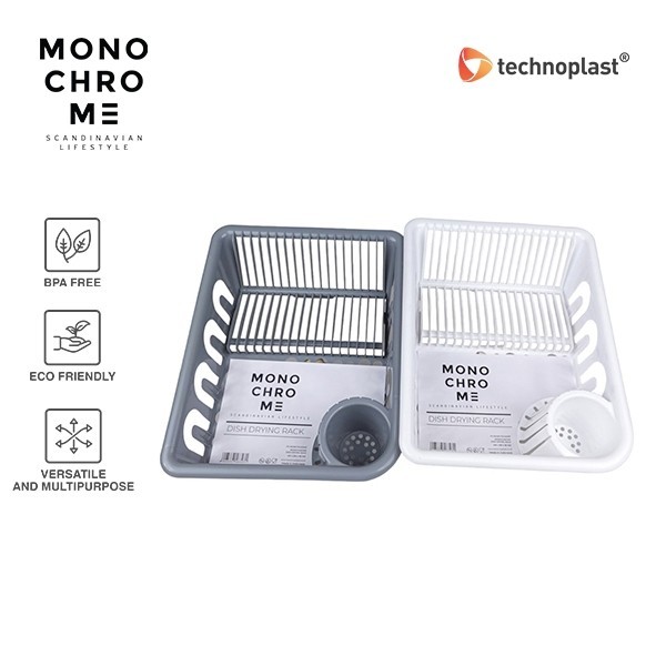 Jual TECHNOPLAST Monochrome Dish Drying Rack | Rak Piring Dapur ...