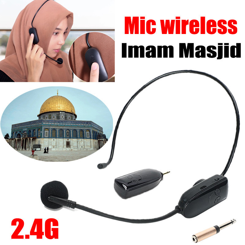 Jual Wireless Microphone Clip on Mic Imam Masjid Wireless Mic ...