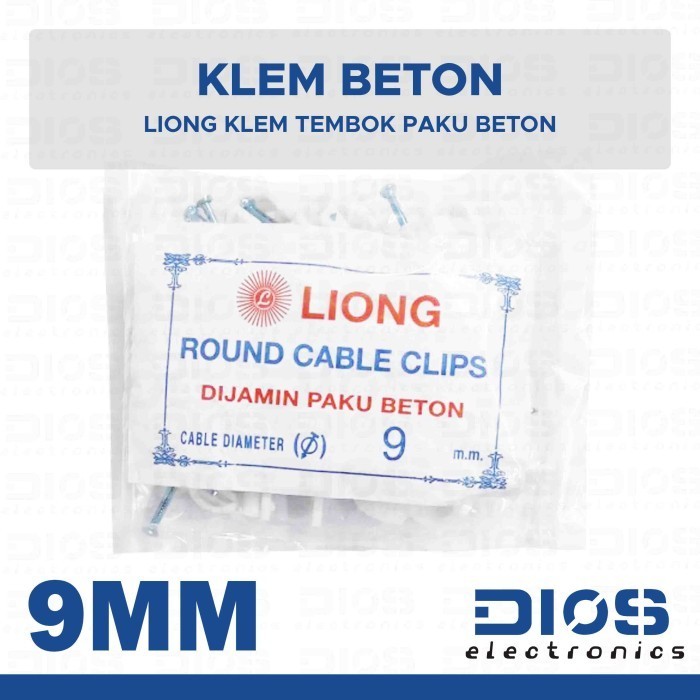 Jual Klem Tembok Paku Beton 9mm LIONG | Round Cable Clips | Shopee ...
