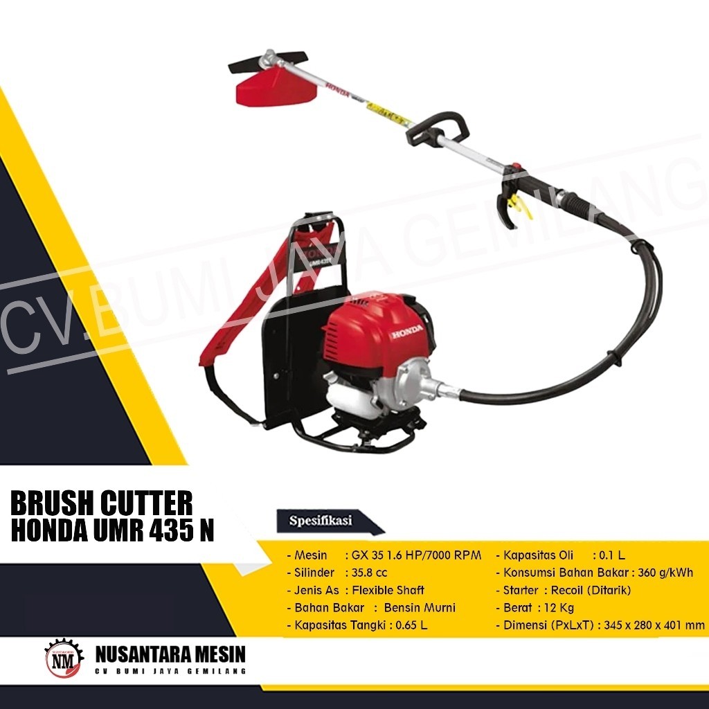 Jual promo puncak MESIN POTONG RUMPUT GENDONG / BRUSH CUTTER HONDA UMR 435 N 4 TAK | Shopee ...