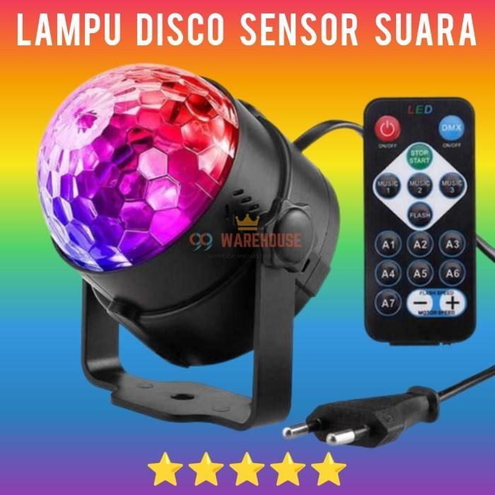 Jual Lampu Disco Disko Putar LED 7 Model Warna + Remote Control ...