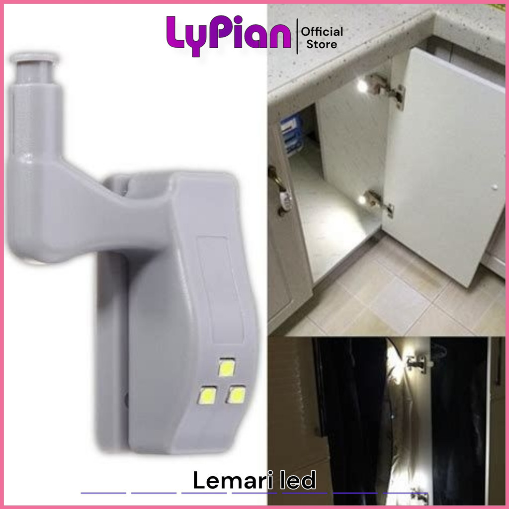 Jual Lampu Engsel LED Lampu Led + Baterai Lampu Lemari Otomatis Kabinet ...