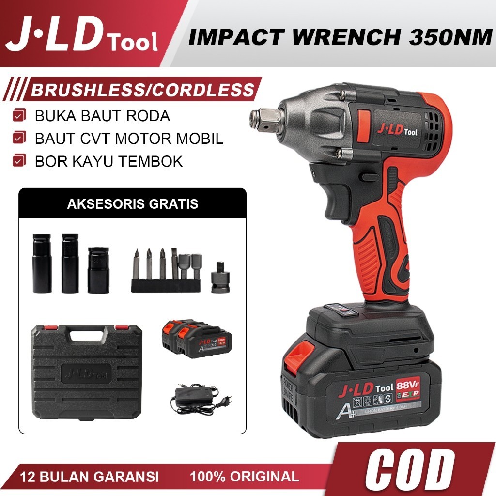 Jual JLD Brushless impact wrench 350NM Torsi besar Mesin bor baterai ...