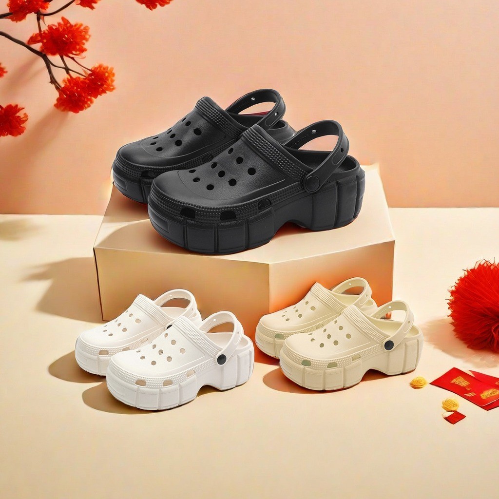 Jual Sandal crocs Wanita Sandal selop Nyaman Sendal kodok tinggi Sandal ...