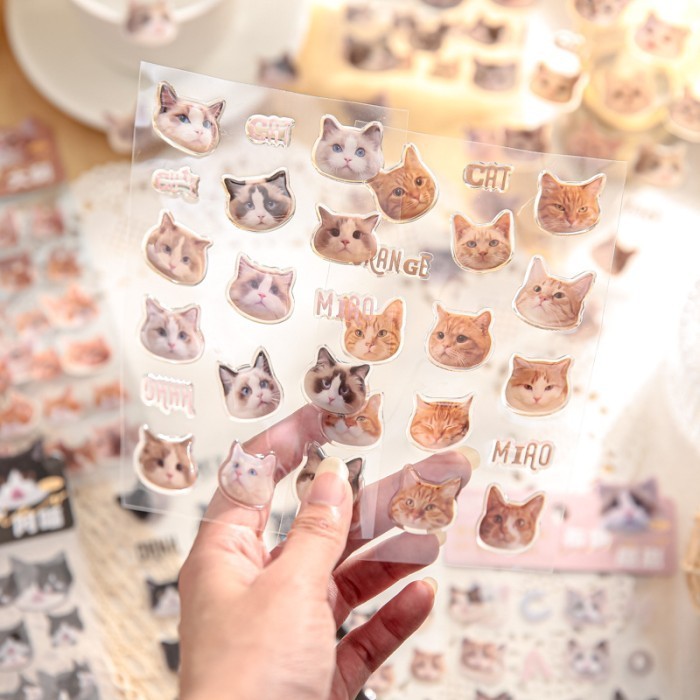 Jual Sticker Kucing 3D Lucu Banget Cat Stickers Timbul Journal Deco ...