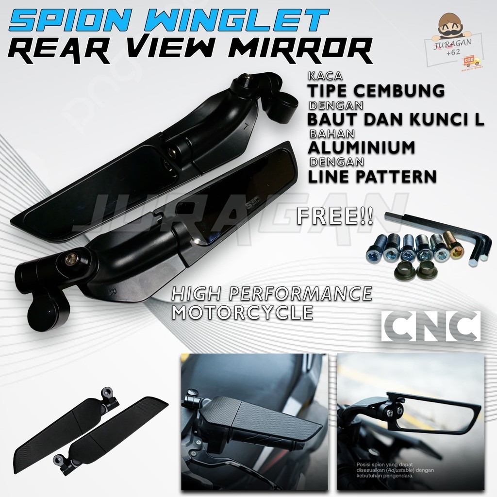 Jual SPION WINGLET MATIC BEBEK BEAT VARIO PCX NMAX FILLANO FAZZIO MIO ...