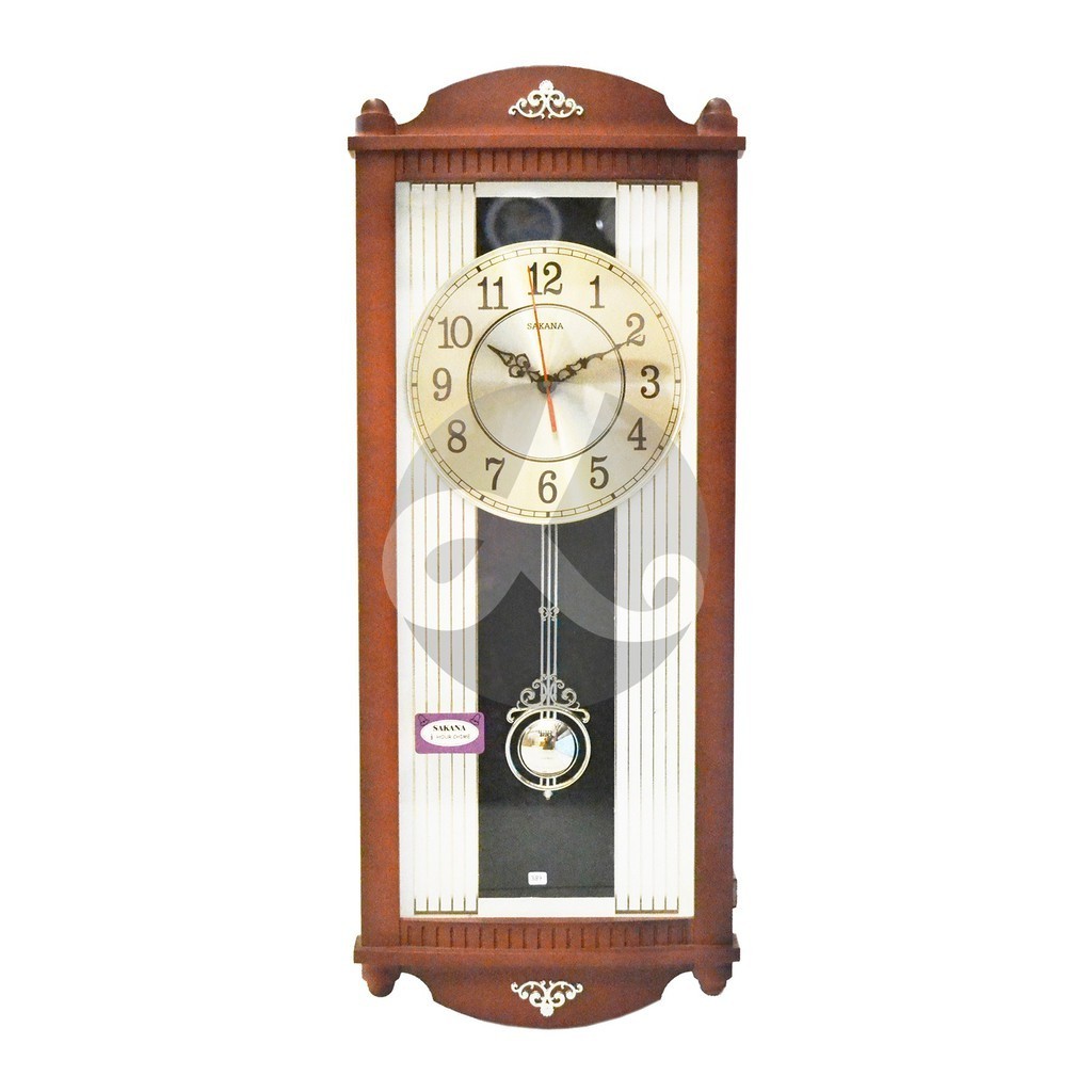 Jual Clock Jam Dinding Rumah Kotak Bulat Sakana 387 Bandul Lonceng ...