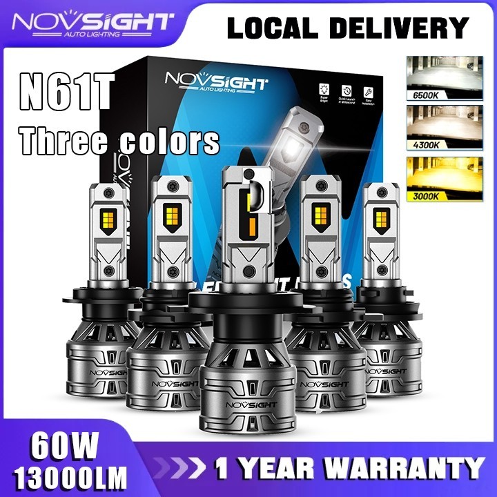 Jual Novsight N61T Three colors Headlight 60W 13000LM H4 two-tone LED ...