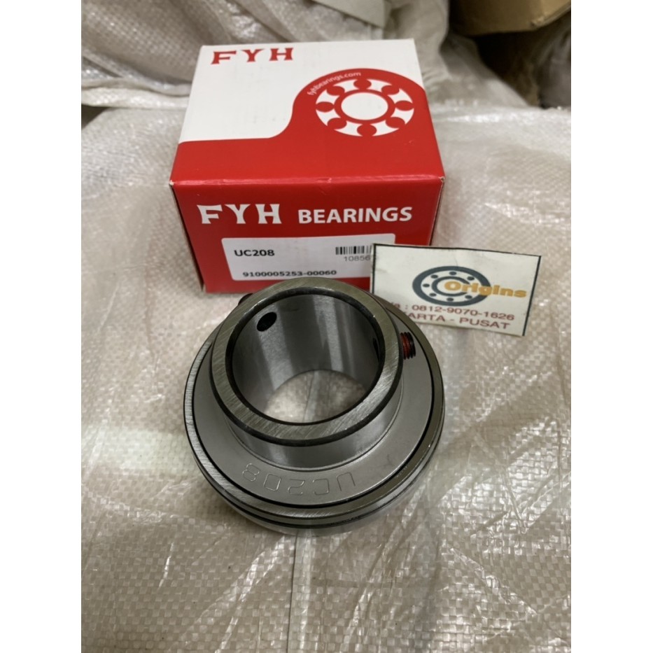 Jual BEARING INSERT UC 208 as 40mm FYH ASLI ZK ONLINE | Shopee Indonesia