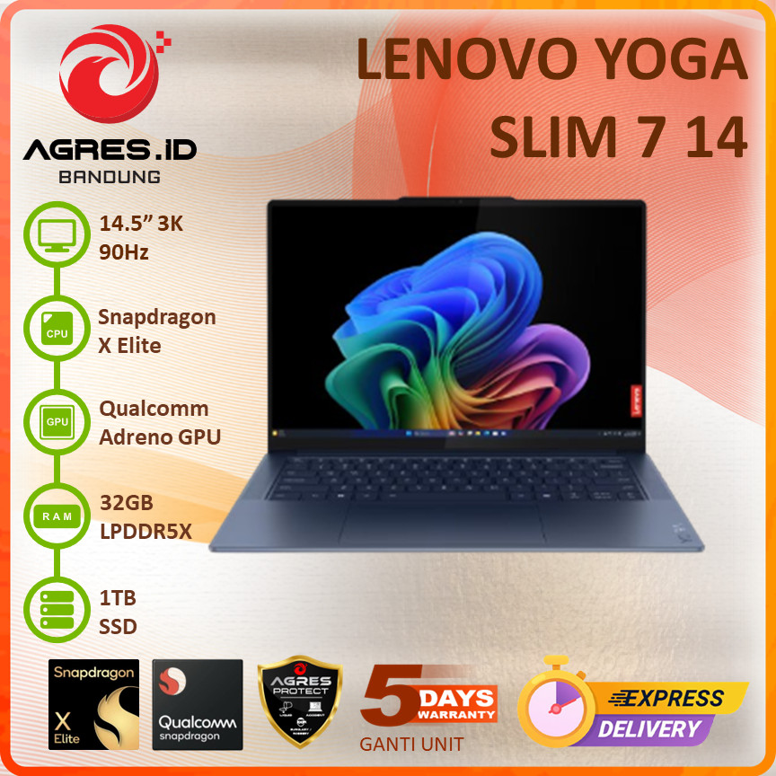 Jual LENOVO YOGA SLIM 7X 14 SNAPDRAGON X ELITE 32GB 1TB 14.5" 3K TOUCH ...