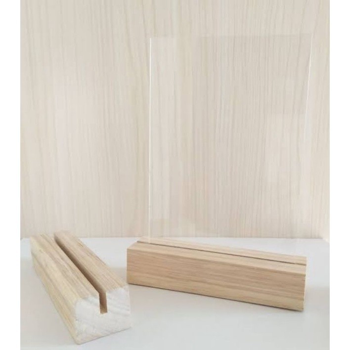Jual stand akrilik dan akrilik / stand foto / price tag holder kayu ...