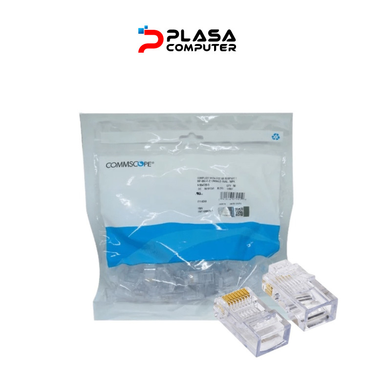 Jual konektor AMP RJ45 Netconnect Modular Plug 50Pcs commscope | Shopee ...