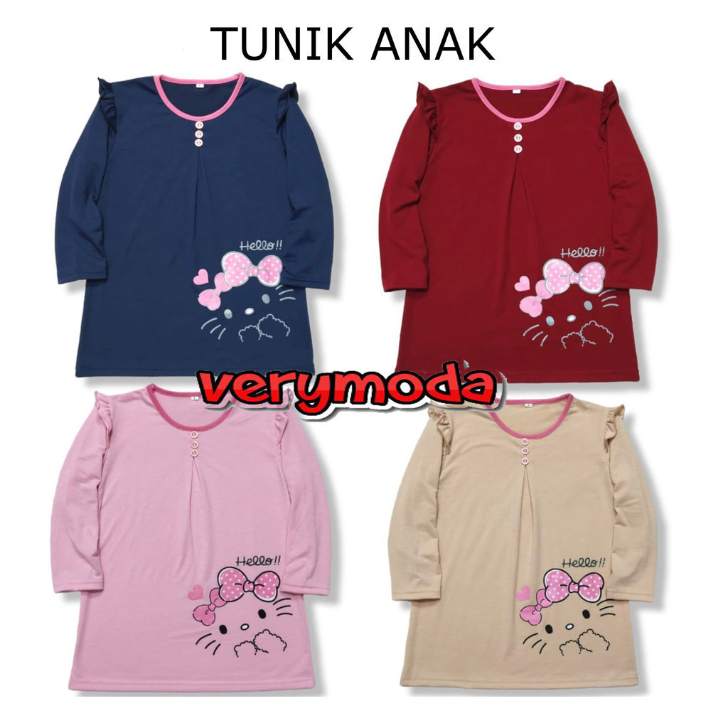 Jual Tunik Anak Perempuan Lengan Panjang / Atasan Anak Perempuan Lucu ...