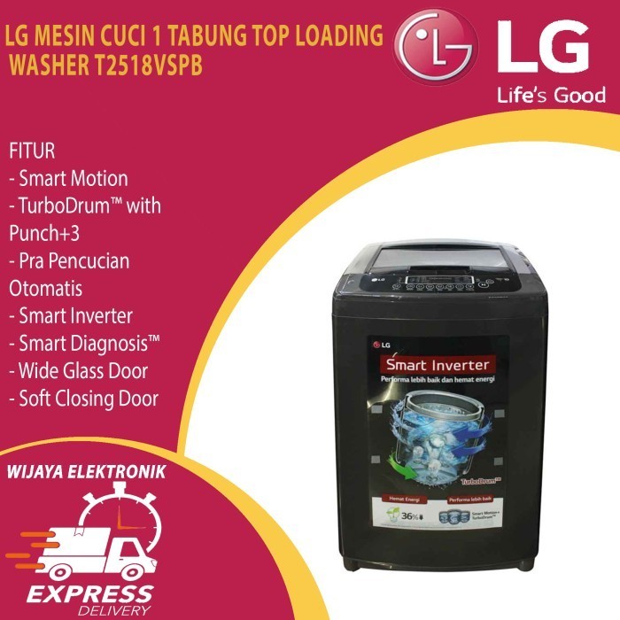 Jual MESIN CUCI LG T2518VSPB TOP LOADING 18KG INVERTER TURBO DRUM | Shopee Indonesia