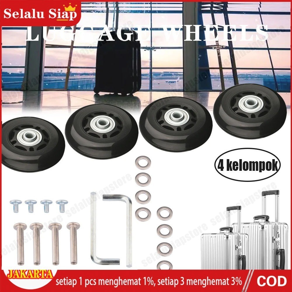 Jual 4pcs/Set Roda Koper Pengganti 40 45 50 60 x 18mm Luggage ...