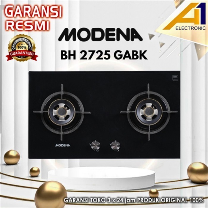 Jual Kompor Gas Tanam MODENA BH 2725 GABK / BH2725GABK 2 Tungku Black ...