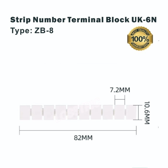 Jual Strip Marker Terminal Block UK-6N Type ZB-8 | Shopee Indonesia