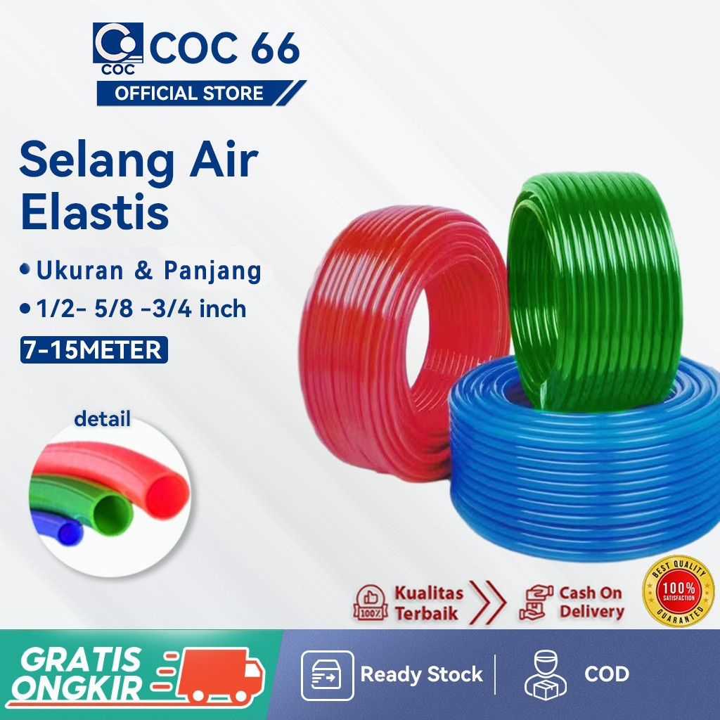 Jual SELANG AIR ELASTIS DOP 1/2 5/8 3/4 INCH 7 - 15 METER / SELANG AIR 1 ROL TEBAL / SELANG ...